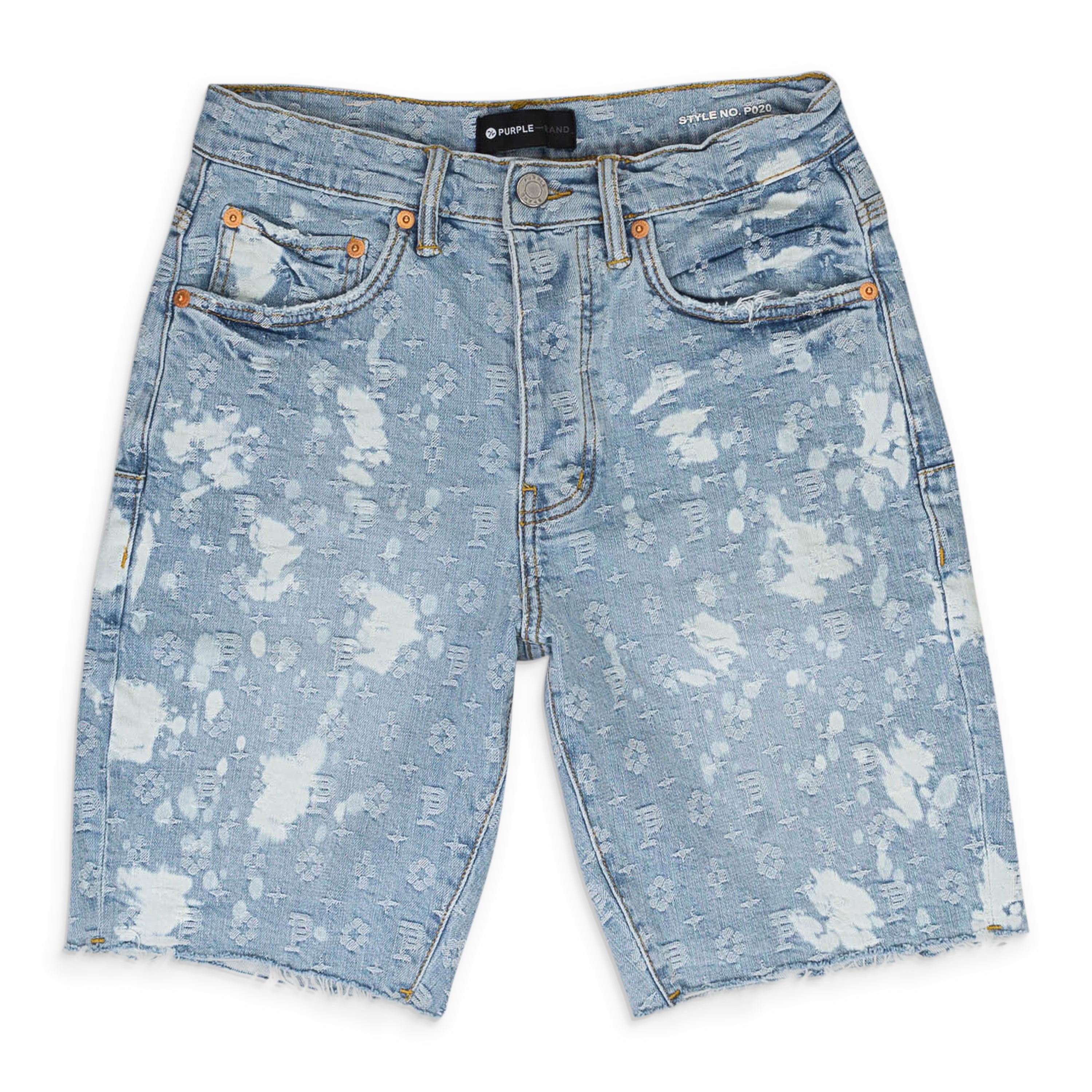 BLEACH JACQUARD MONOGRAM LIGHT Indigo SHORTS – 1nventory