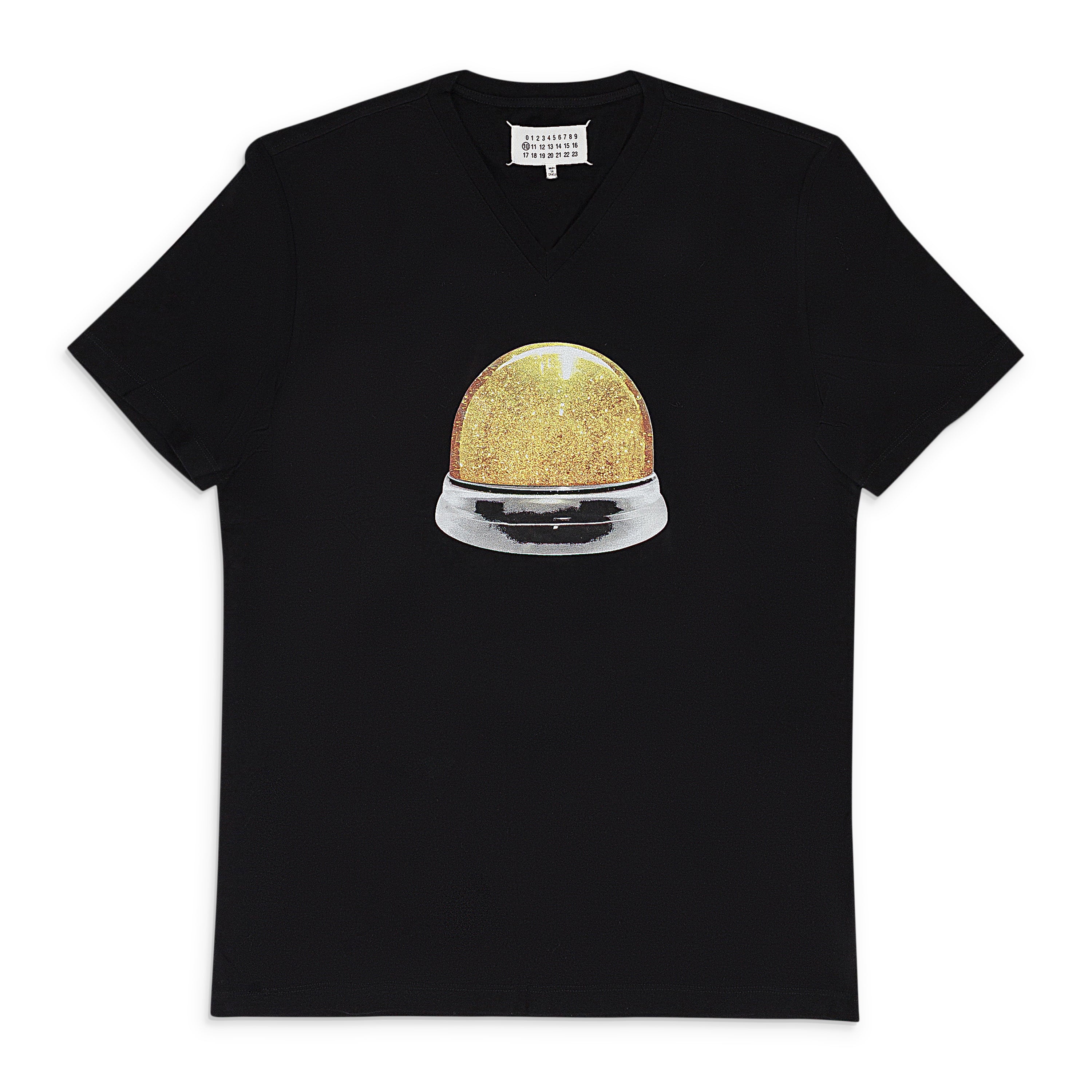 BLACK SNOW GLOBE V NECK T-SHIRT – 1nventory