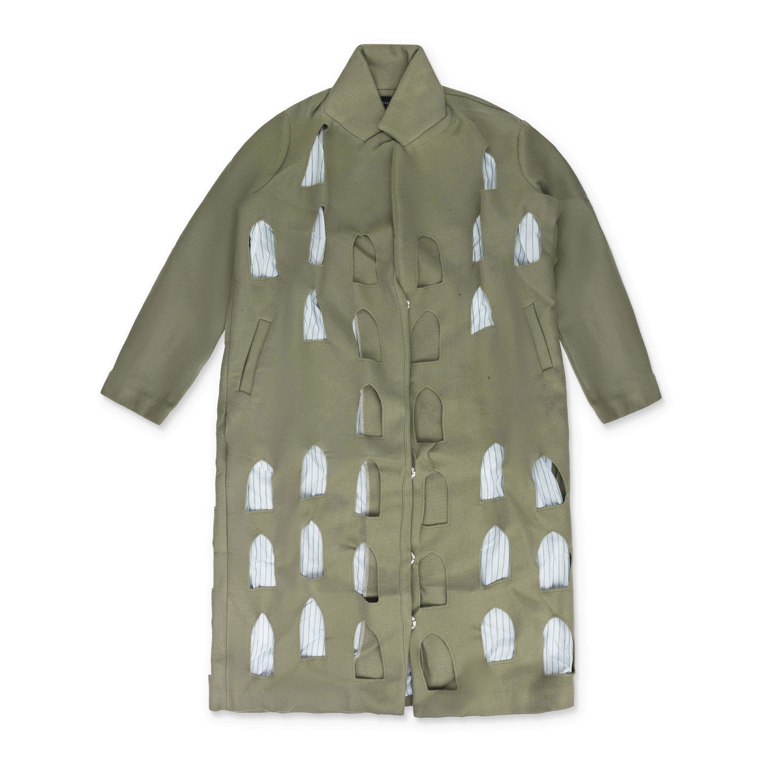 GREEN STAINED GLASS LASER TRENCH COAT – 1nventory